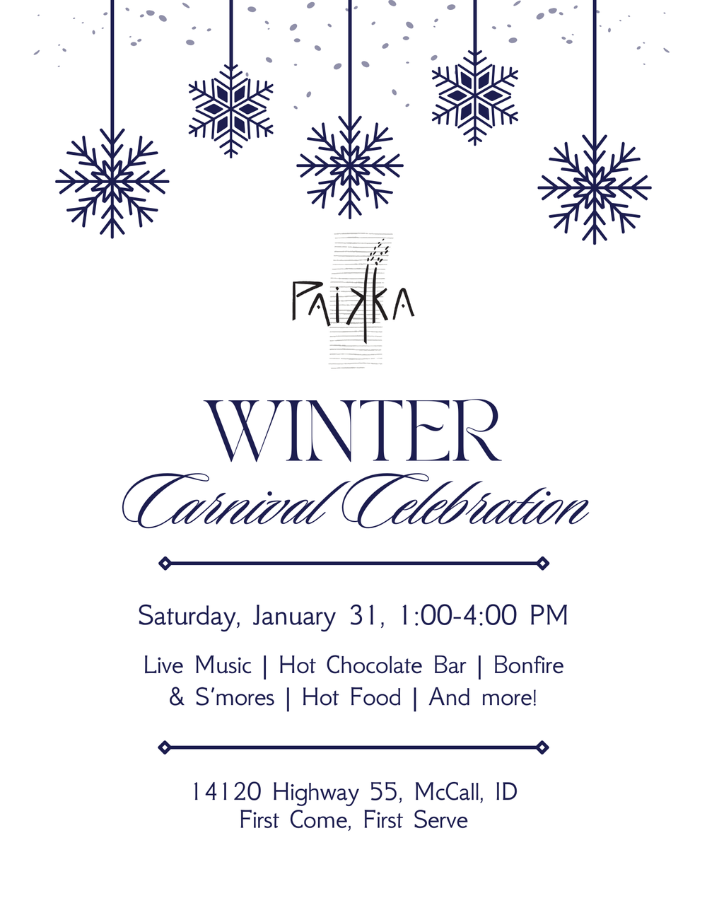 Winter Carnival Celebration at Paikka - McCall Idaho, Let's Go!